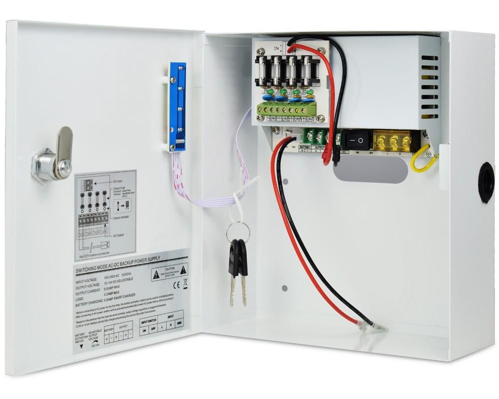 Sursa alimentare cu Back-up 12V-5AH si cu 4 iesiri protejate ZTP1205B ...